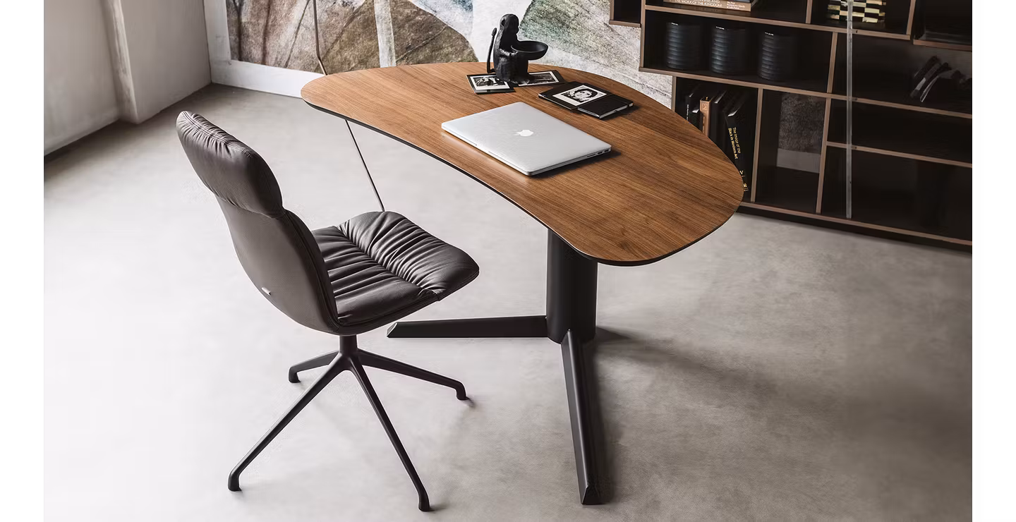 Birou Malibu Graphite Walnut Canaletto | Rovere
