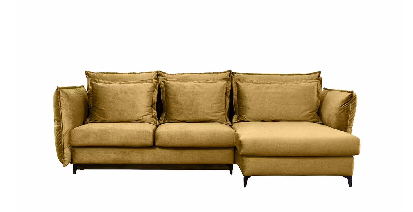 Canapea de colt extensibila Eva Kingston Mustard S1, dreapta | Rovere