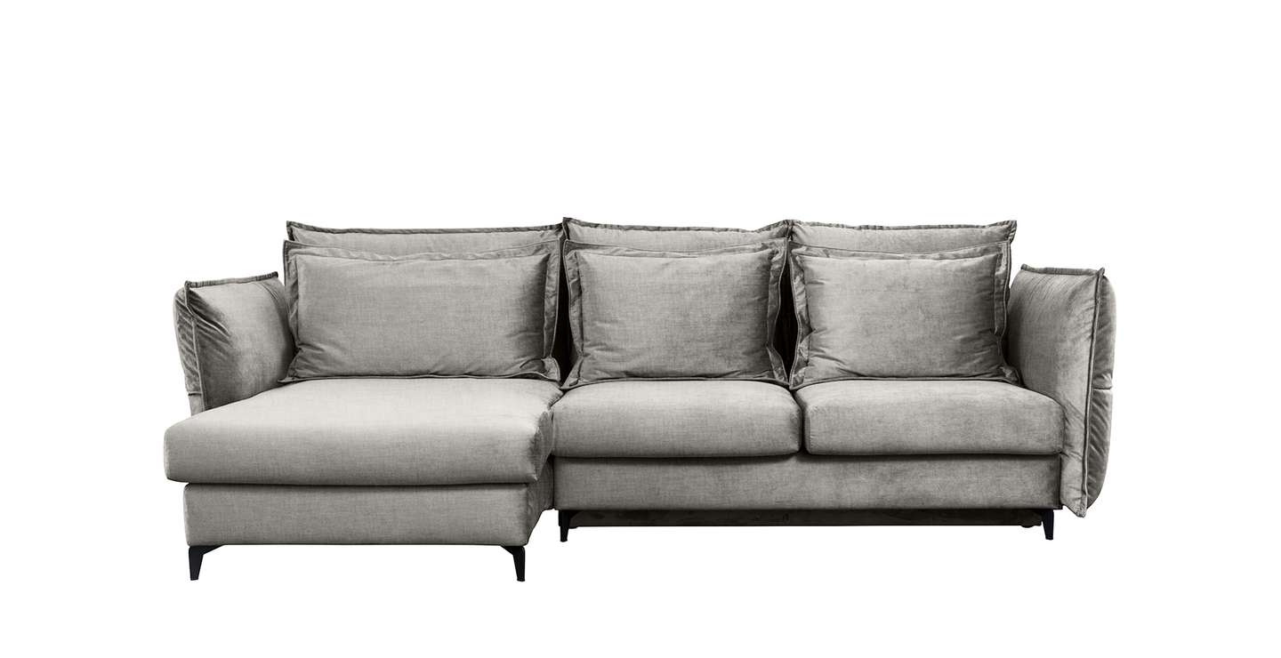 Canapea de colt extensibila Eva Kingston Light Grey S1, stanga | Rovere