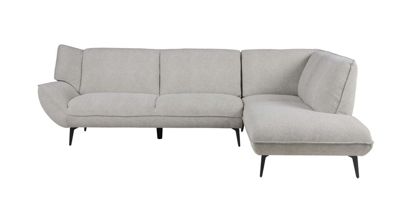 Canapea de colt cu sezlong Amelia textil beige, dreapta | Rovere