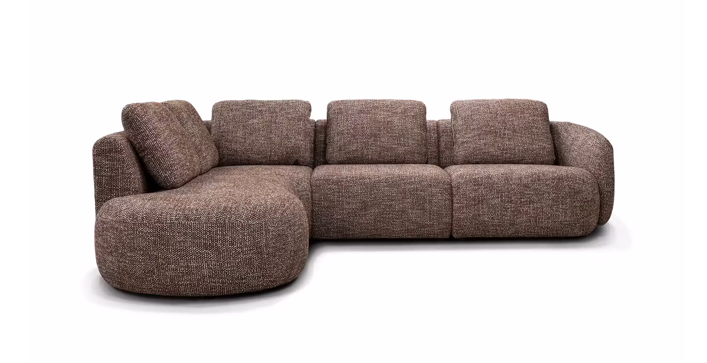 Canapea de colt Domani textil Silencio Wine, stanga | Rovere