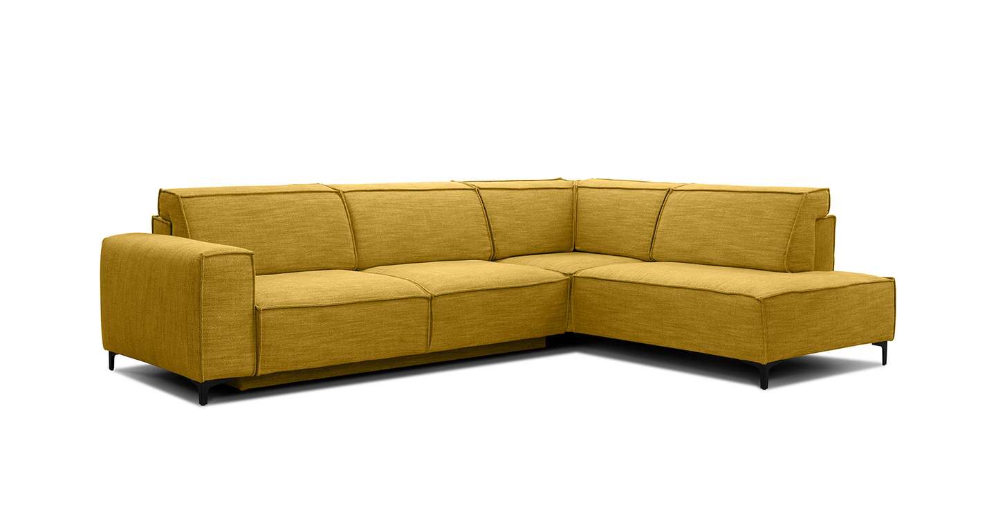Canapea de colt extensibila Cosmopolitan Kingston Mustard, dreapta | Rovere
