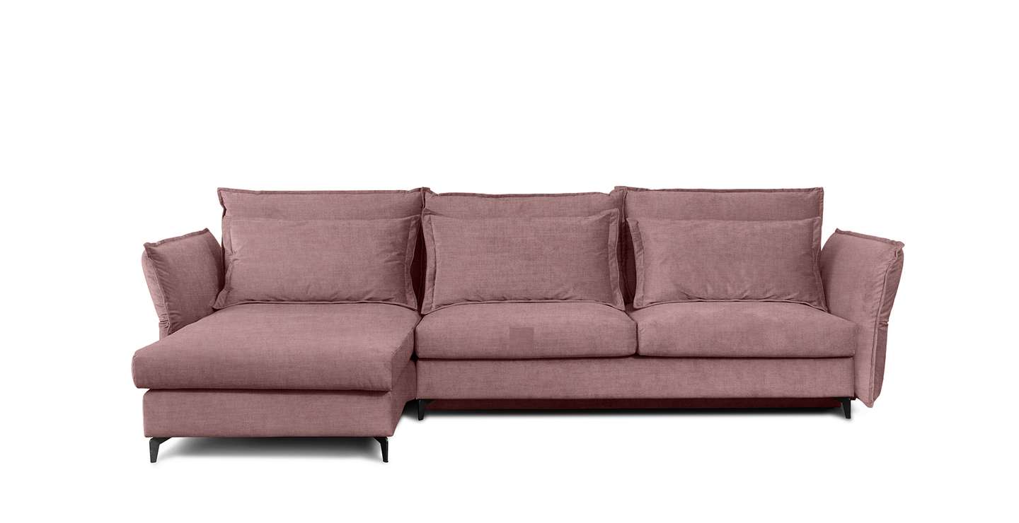 Canapea de colt extensibila Eva Boston Pink S2, stanga | Rovere