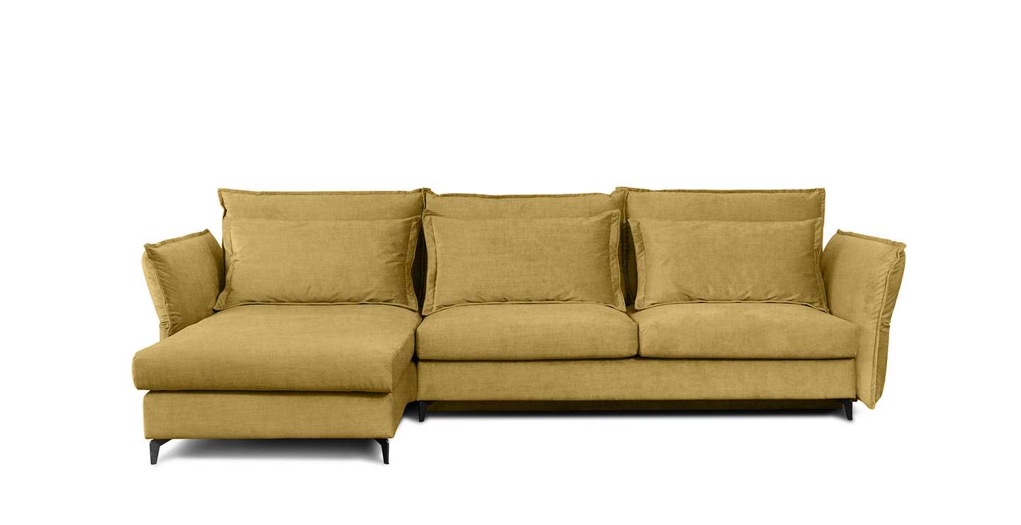 Canapea de colt extensibila Eva Kingston Mustard S2, stanga | Rovere