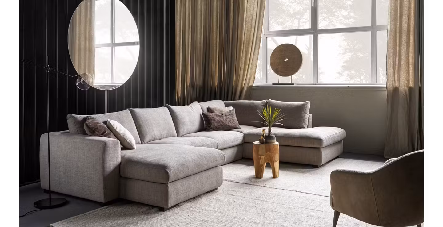 Canapea de colt Vida U Matiss Nature, divan dreapta | Rovere