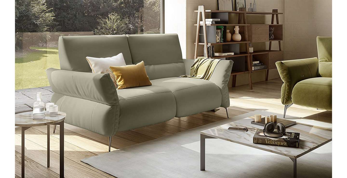 Winter SALE | Canapea liniara cu 2 reclinere Macao piele Denver Light ...