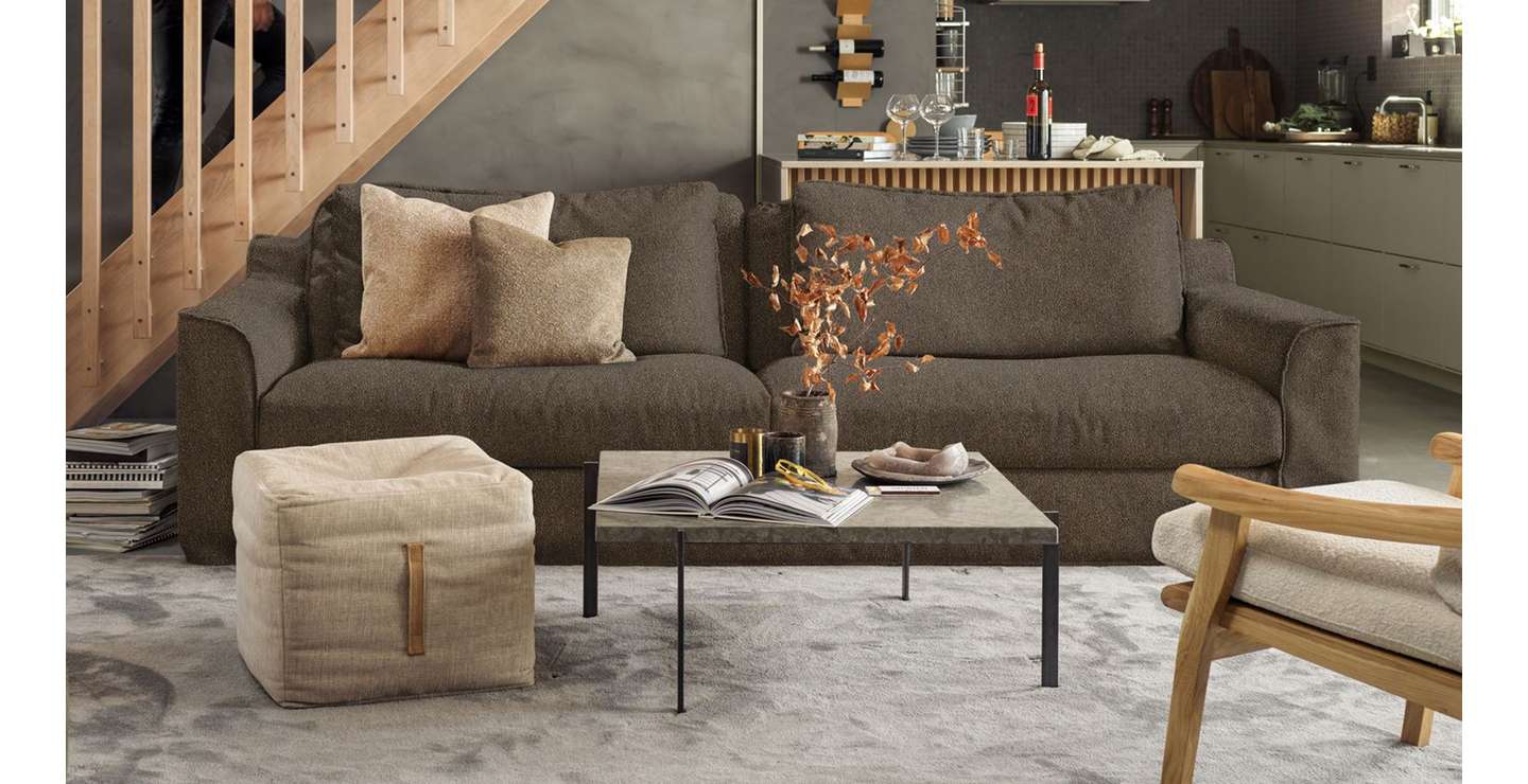 Canapea liniara 3 locuri Grande Double Day LC Viata Olive | Rovere
