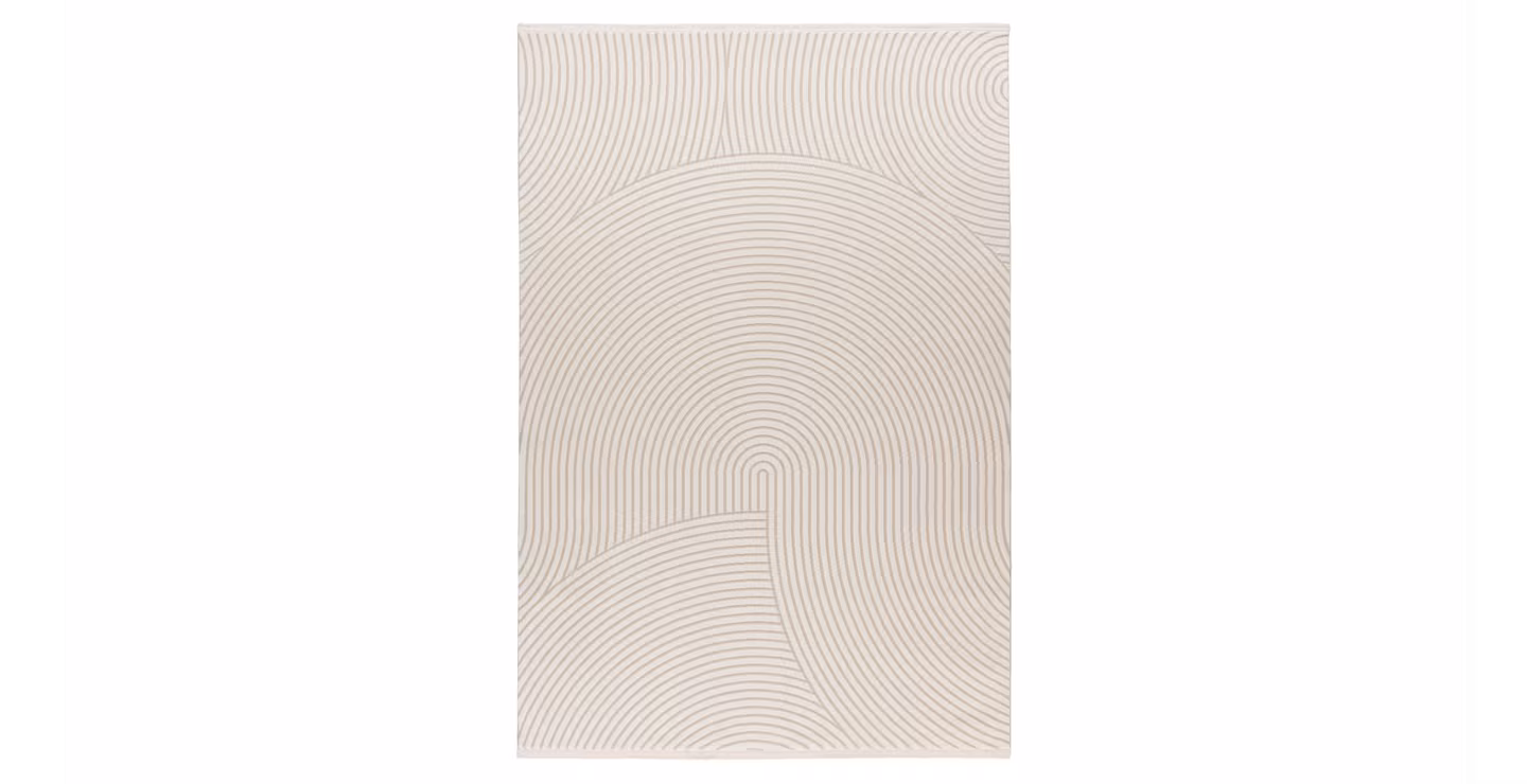 Covor Elif 200x290 Ivory – Geometric Crem Modern, Polipropilena si ...