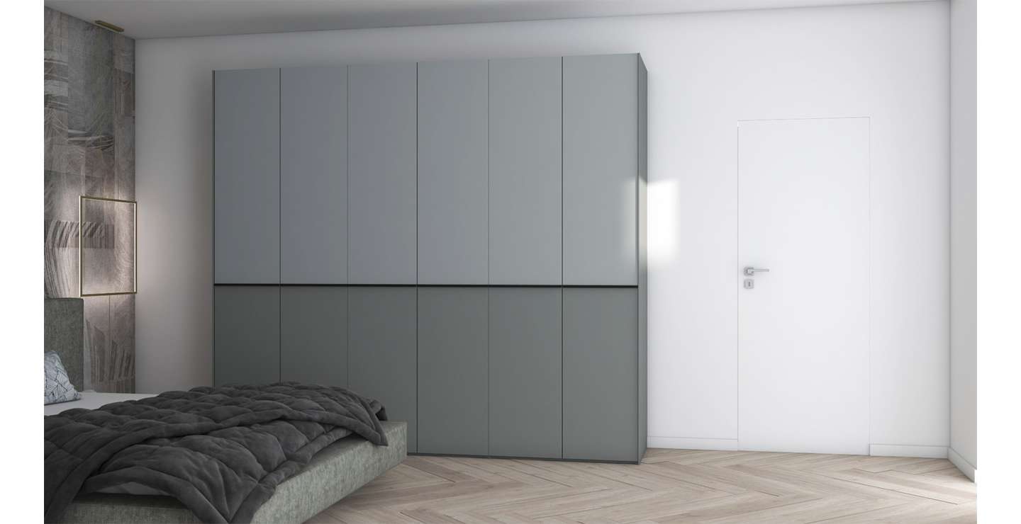 Dressing Double batant Aluminio Opaco + Piombo Opaco + manere Opaco ...