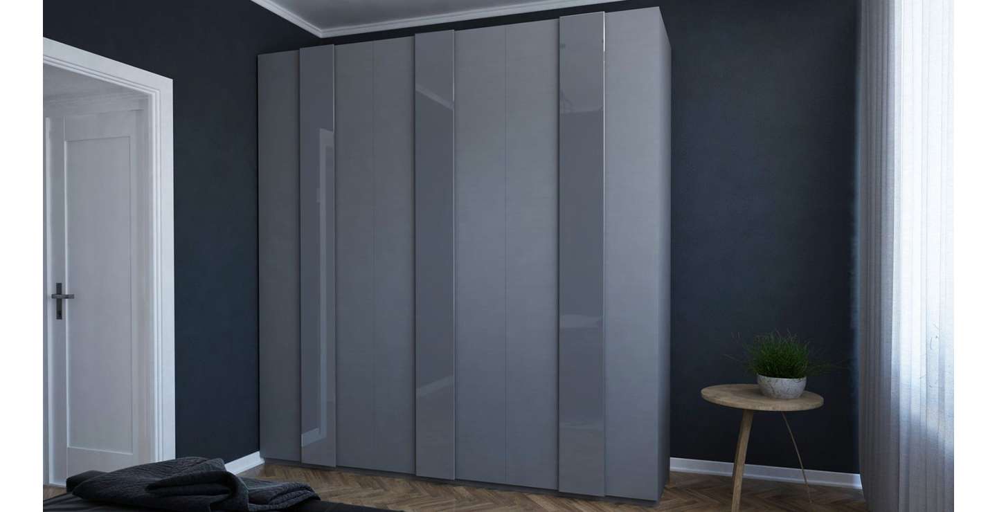 Dressing Uno batant Alluminio Opaco+Maner K1 Alluminio Lucido | Rovere