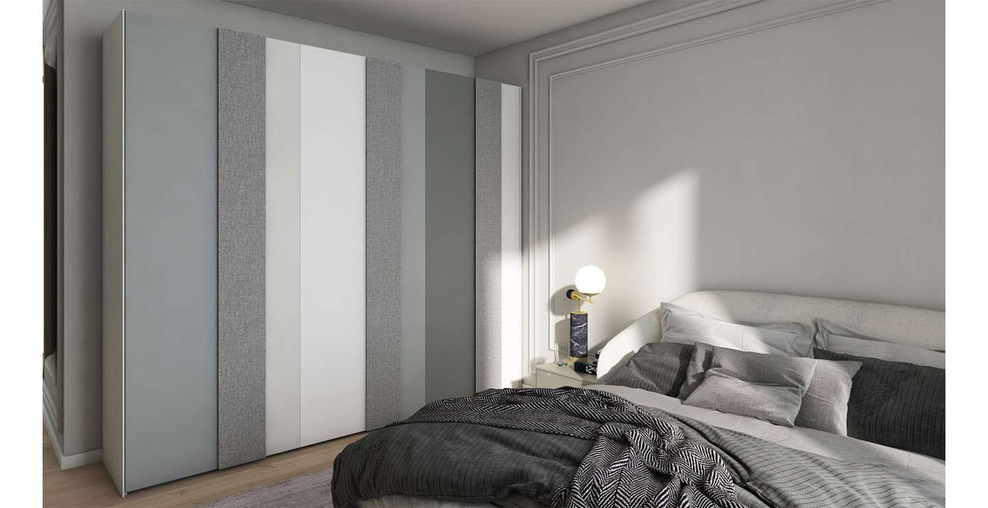 Dressing Uno batant Alluminio Opaco + Nobilitato Calce + Bianco Neve ...