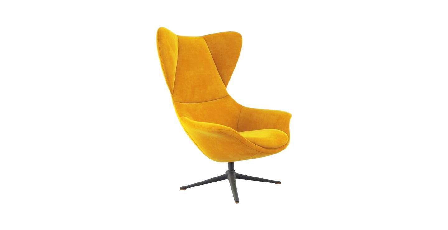 Fotoliu Rotativ Stilo Super Velvet Warm Yellow | Rovere