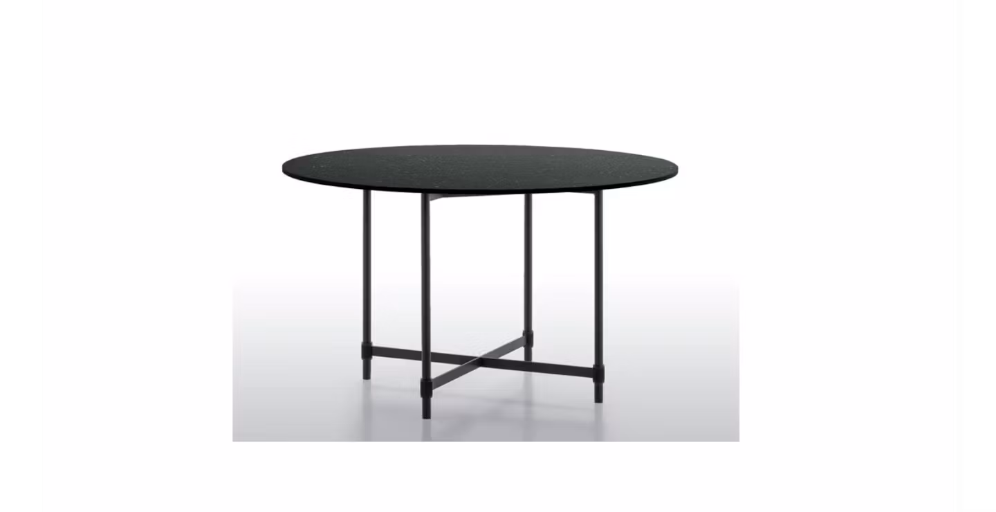 Masa rotunda Tower Anthracite/CDF Venato Nero 140x75 cm | Rovere