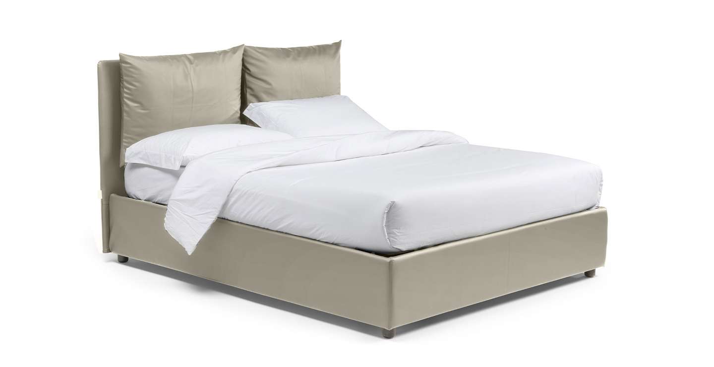 Pat Tango S cu lada depozitare textil Velluto Cream 180x200 | Rovere