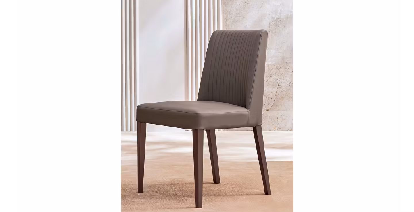 Set 2 scaune Jupiter piele ecologica Maro | Rovere