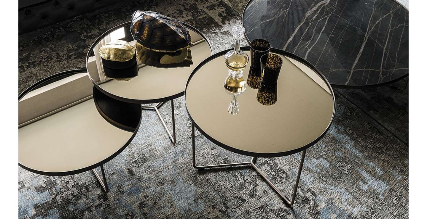 Set 3 masute cafea rotunde Billy Bronze 60 cm | Rovere