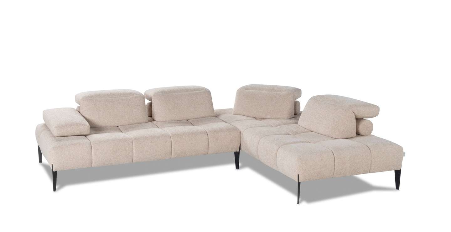 Canapea de colt Skyline textil Varenne Beige – design modern si confort ...