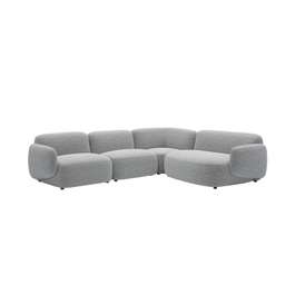 Canapea de colt modulara Fresco Bouclee Smoke Grey, dreapta | Rovere