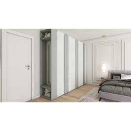 Dressing Uno batant Nobilitato Gesso + oglinda + manere K1 Alluminio ...