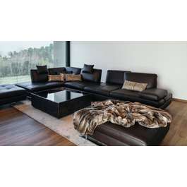 Canapea de colt Luna Piele Torello Marrone, stanga | Rovere